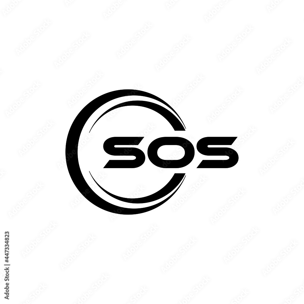 Vecteur Stock SOS letter logo design with white background in ...