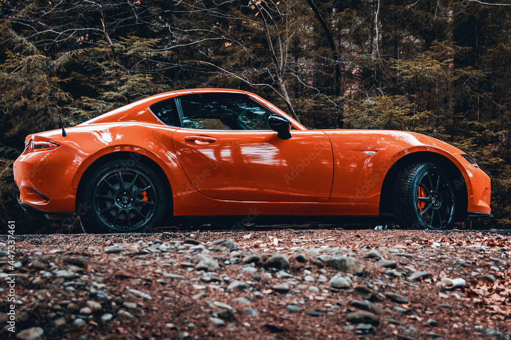 Mazda MX-5 ND RF 30th Anniversary edition Miata side view Stock Photo ...