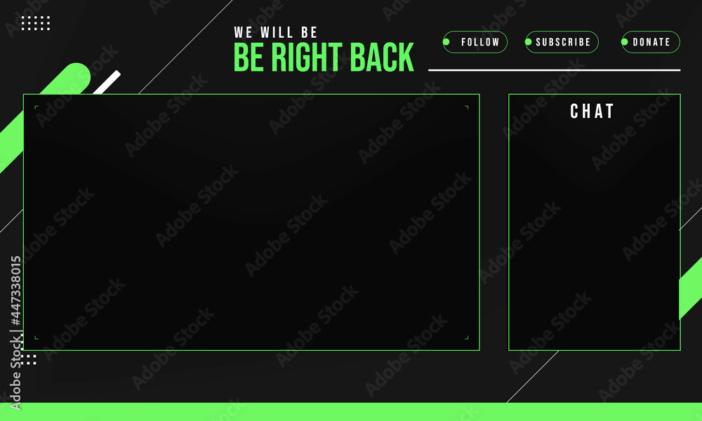 Stream Be Right Back Background Green and Black theme, Minimalist ...