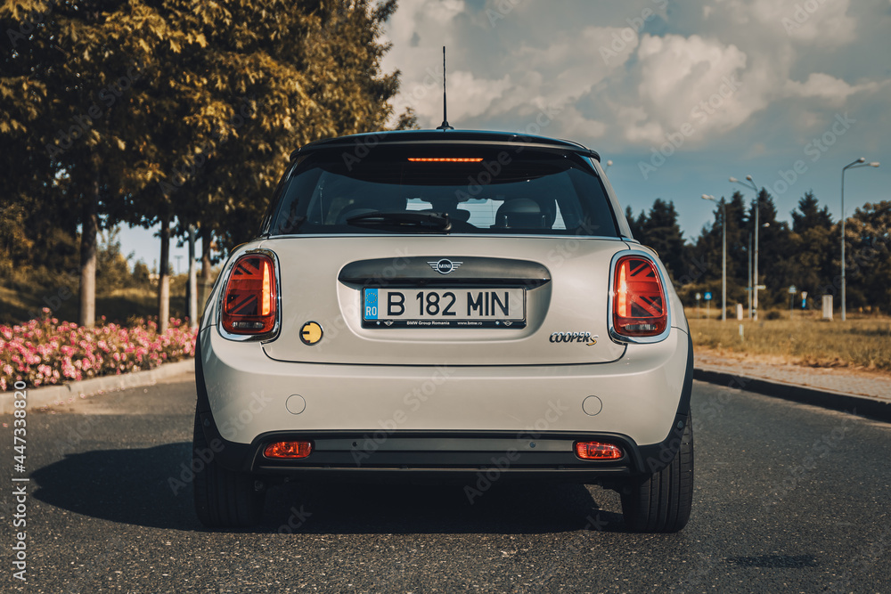 Mini Cooper S E, the first full electric Mini Cooper, rear end shot ...