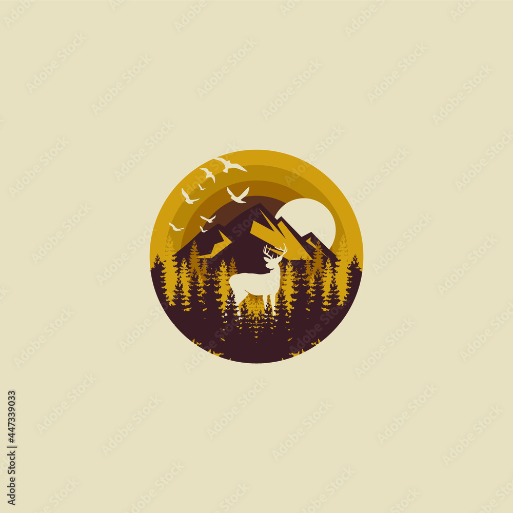 forest, nature, logo, adventure, vintage, travel, outdoor, mountain ...