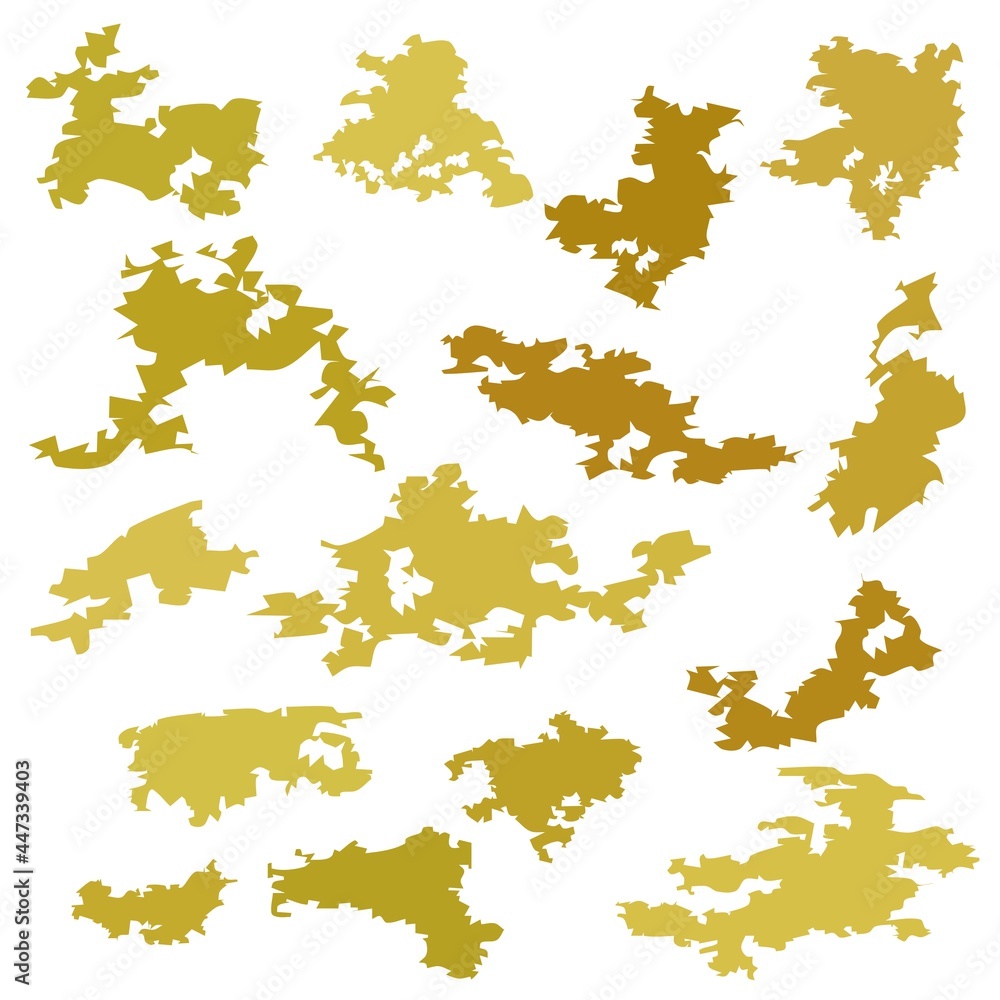 Vector illustration. Yellow-brown paint spots on a transparent ...