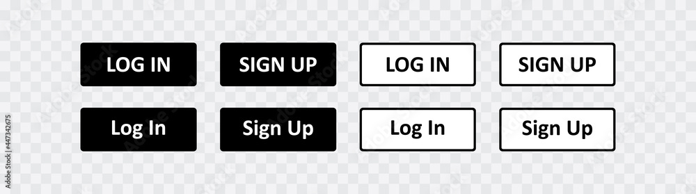 Vecteur Stock Log In, Sign Up buttons vector set, Login signup UI ...
