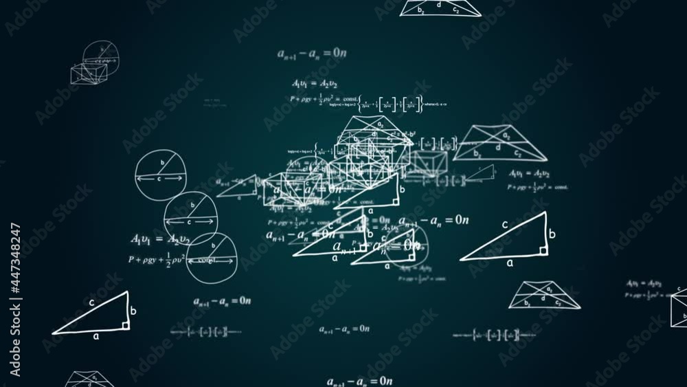 Video Stock Abstract 4K Loop Creative digital mathematical formulas Loop Green Screen Loop ...