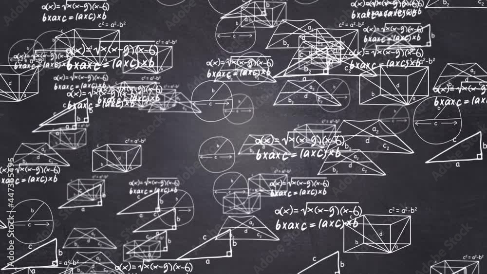 Math theory and mathematical formula equation doodle handwriting moving ...