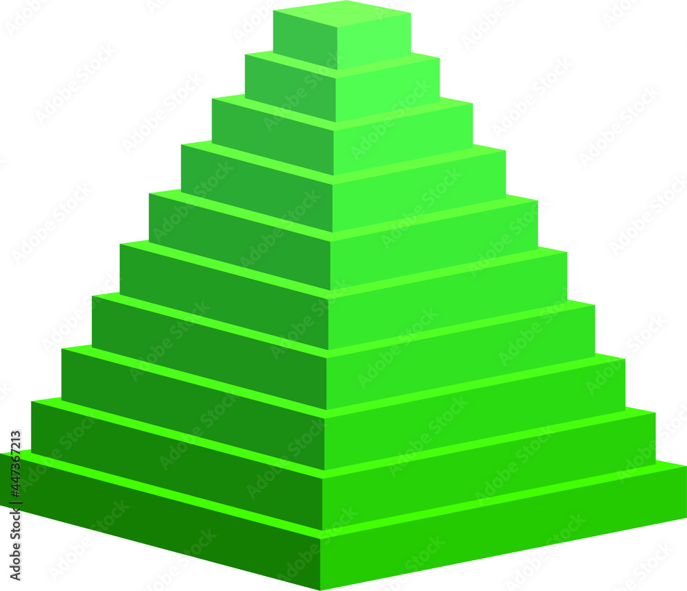 Vecteur Stock pyramid scheme 10 ten steps. vector hierarchy level chart ...