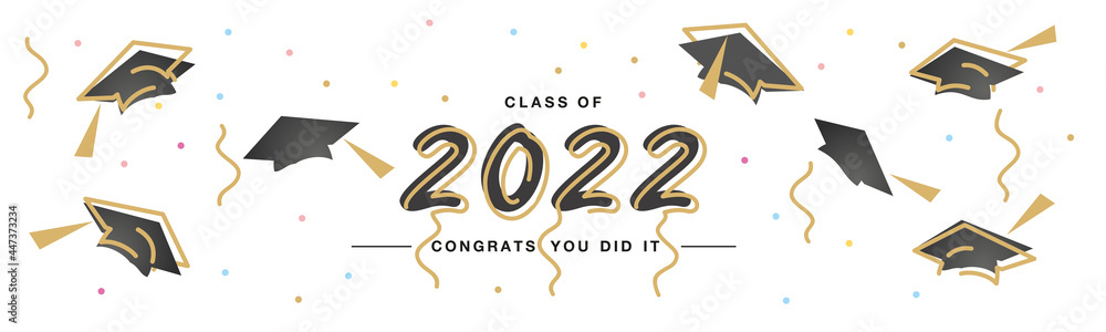 Class of 2022 Congrats you did it handwritten typography lettering line ...