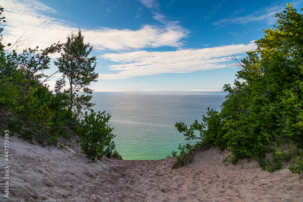 Log Slide Overlook Pictured Rocks National Lakeshore Stock Photo ...