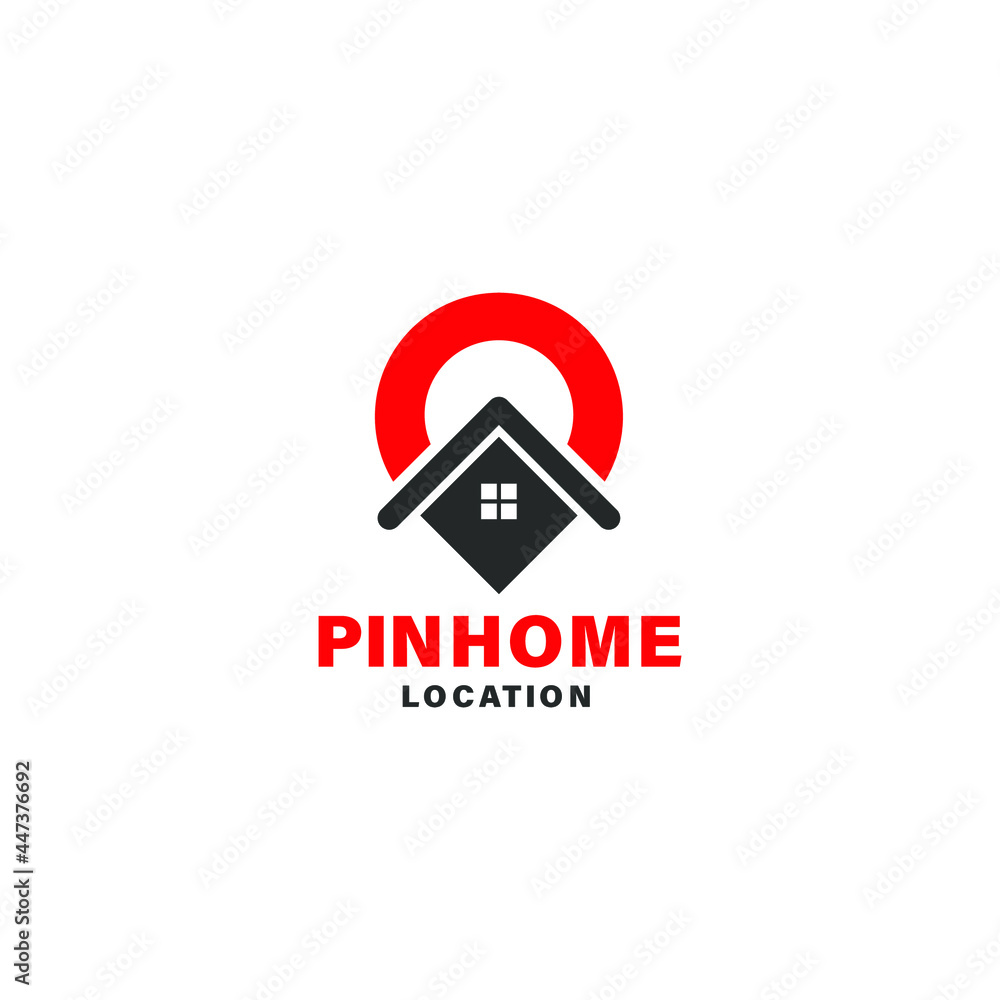 Pin Location and home design for map logo design vector inspiration ...