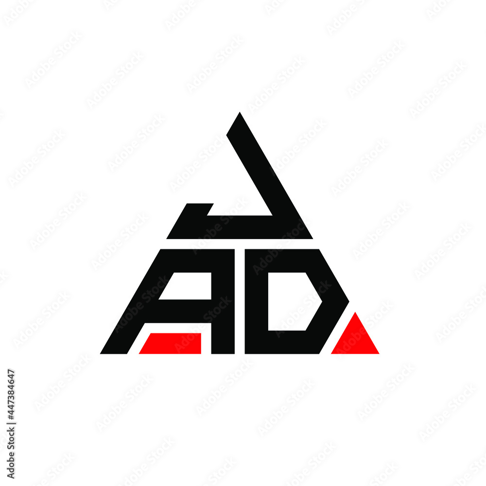JAD triangle letter logo design with triangle shape. JAD triangle logo ...