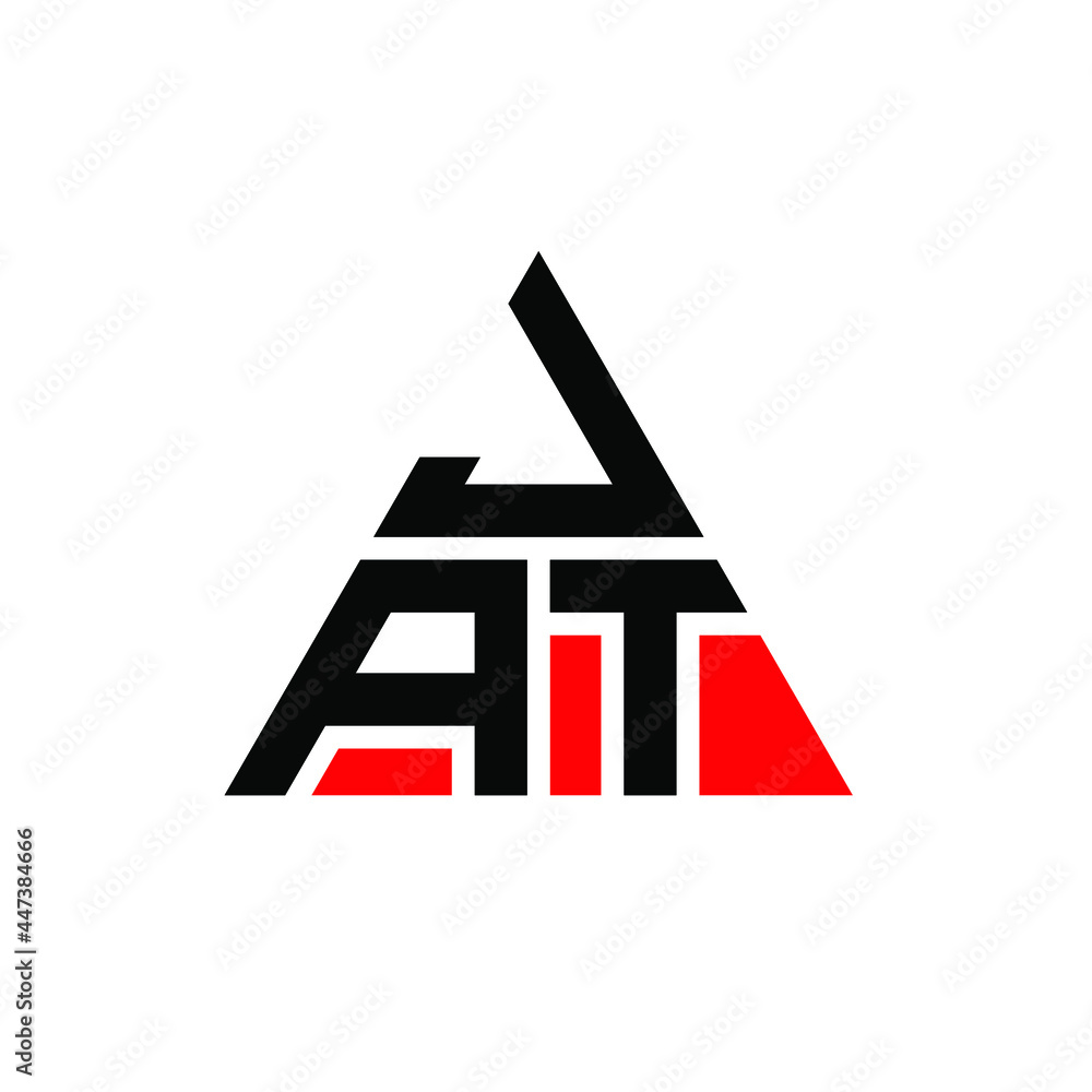 JAT triangle letter logo design with triangle shape. JAT triangle logo ...