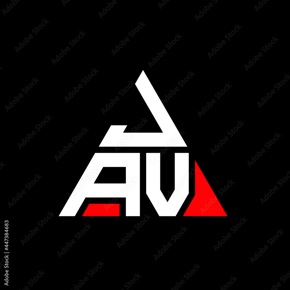 JAV triangle letter logo design with triangle shape. JAV triangle logo ...
