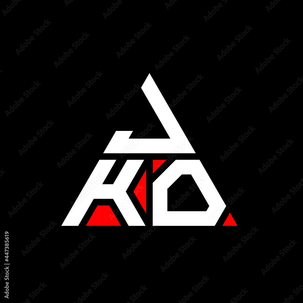 JKO triangle letter logo design with triangle shape. JKO triangle logo ...