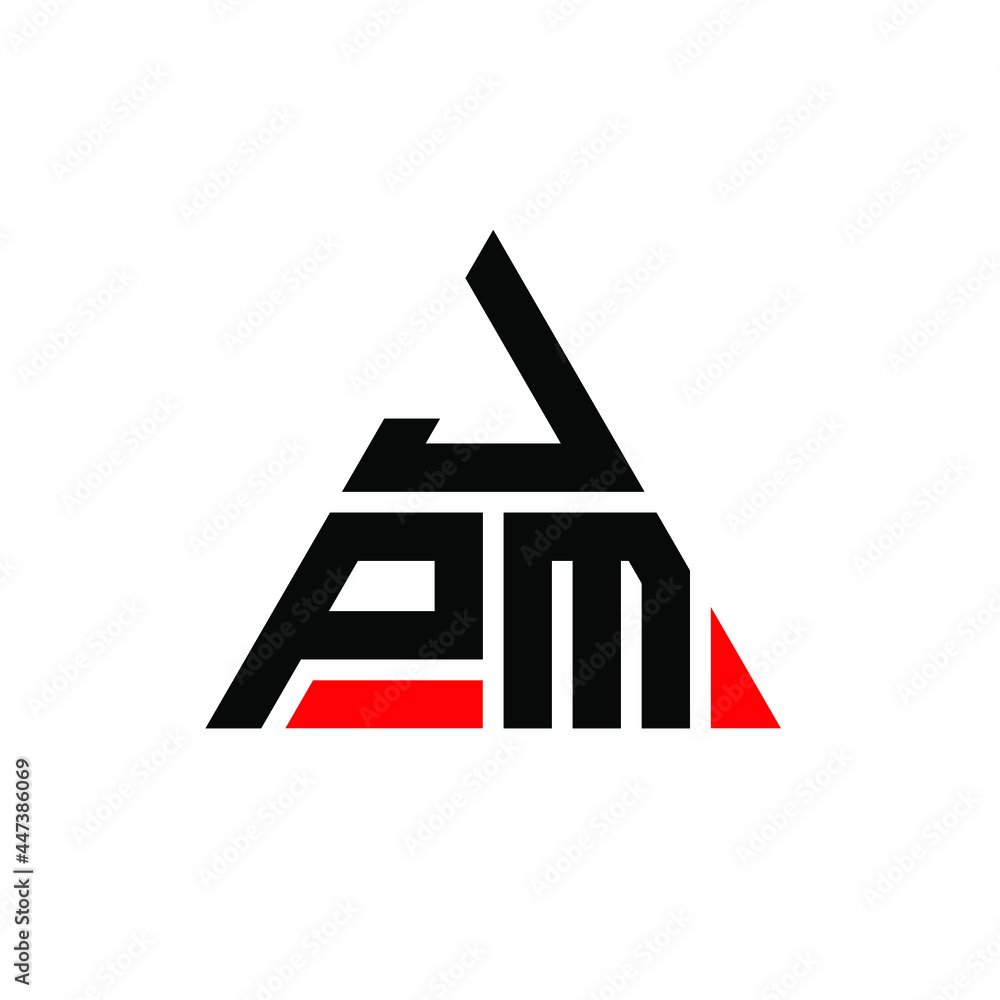 JPM triangle letter logo design with triangle shape. JPM triangle logo ...