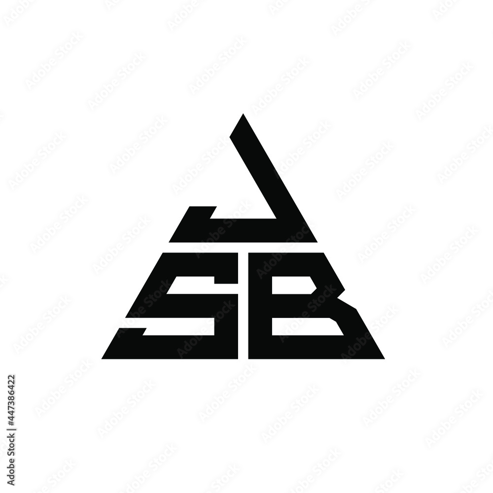 JSB triangle letter logo design with triangle shape. JSB triangle logo ...