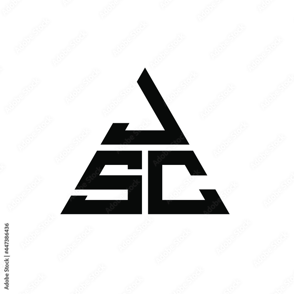 JSC triangle letter logo design with triangle shape. JSC triangle logo ...