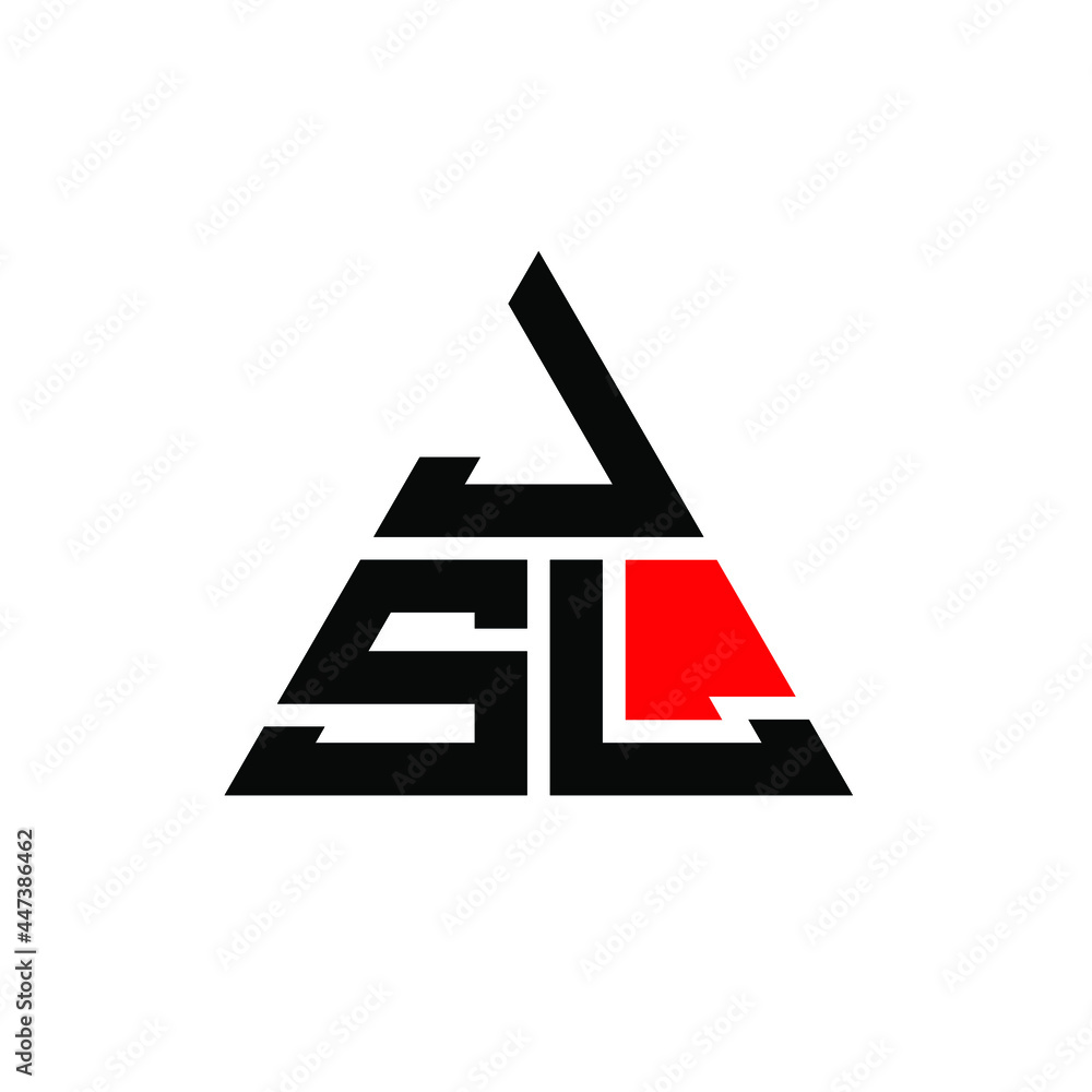 JSL triangle letter logo design with triangle shape. JSL triangle logo design monogram. JSL ...