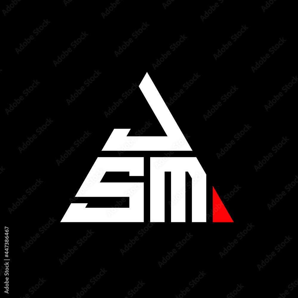 JSM triangle letter logo design with triangle shape. JSM triangle logo ...