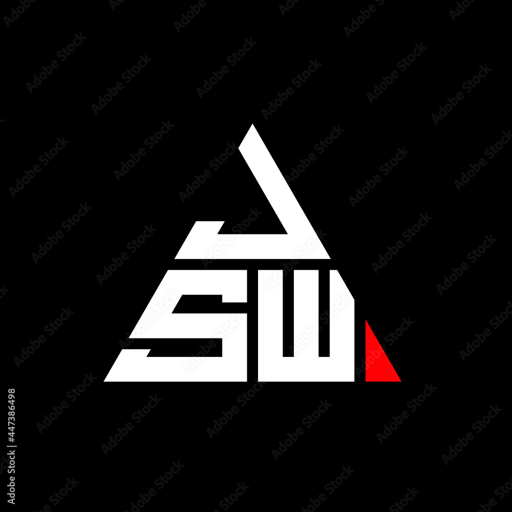 JSW triangle letter logo design with triangle shape. JSW triangle logo ...