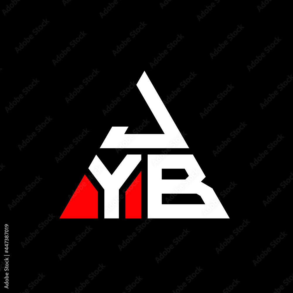 JYB triangle letter logo design with triangle shape. JYB triangle logo design monogram. JYB ...