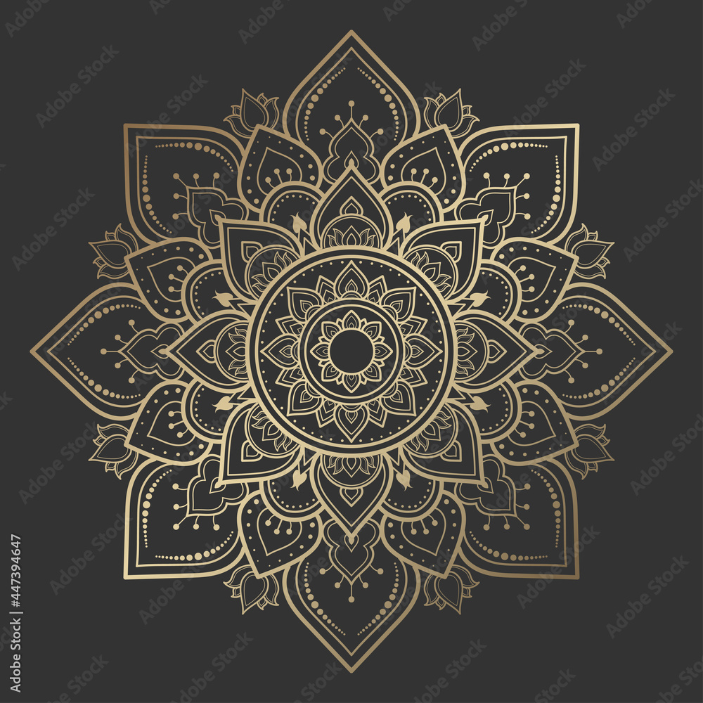 Mandala pattern design with hand drawn, Vector mandala Oriental pattern ...