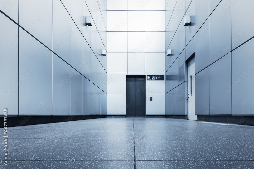 Corridor Doorway of Modern Elevator in Office Building, Architecture ...