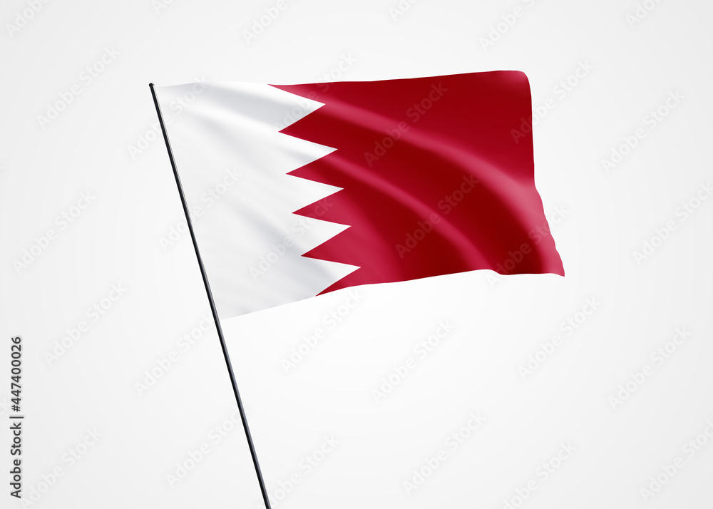 Bahrain flag flying high in the isolated background. December 16 ...