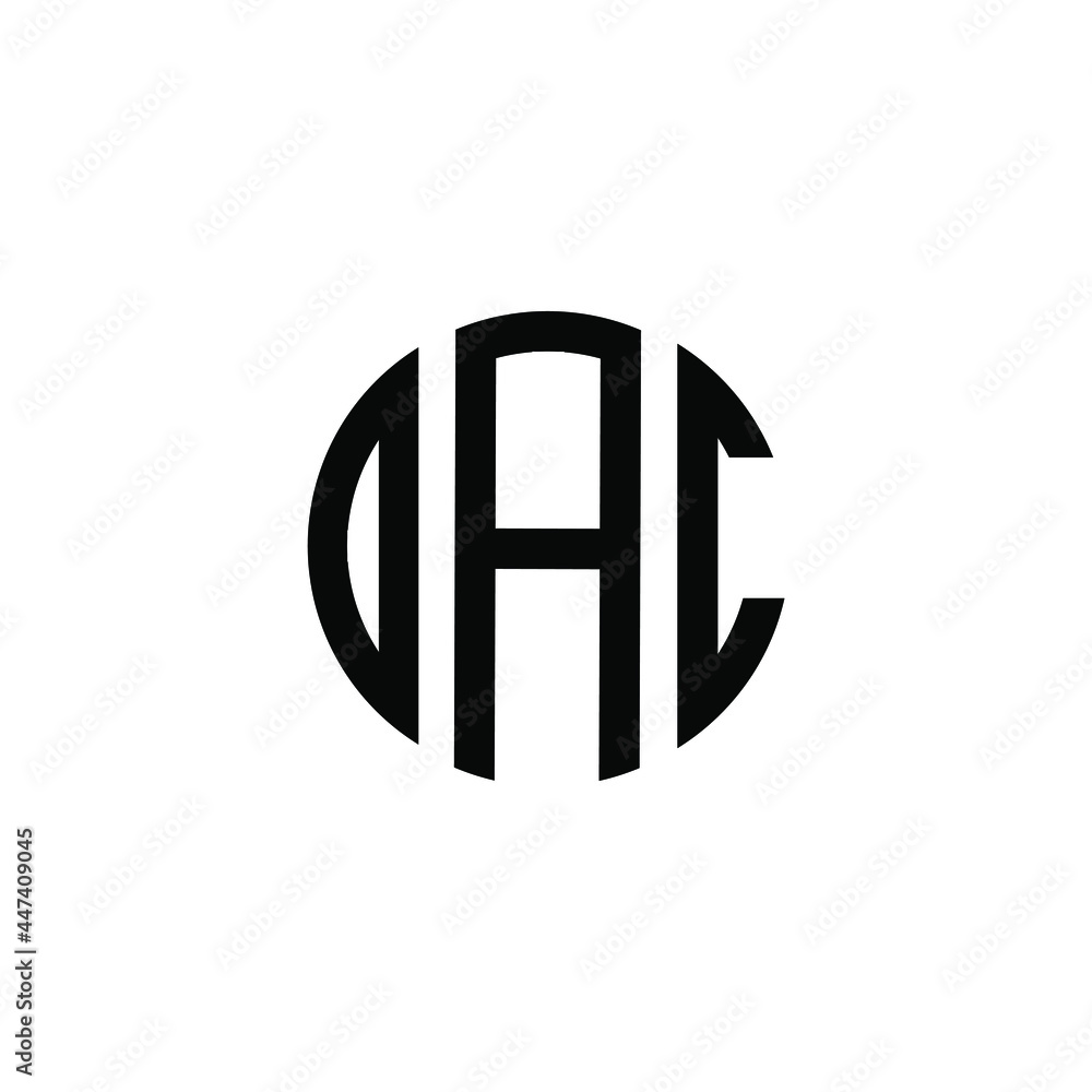 DAC letter logo design. DAC letter in circle shape. DAC Creative three ...