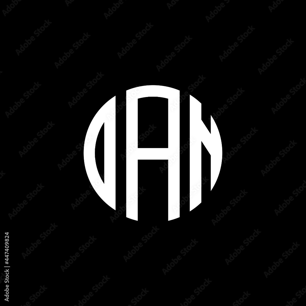 DAN letter logo design. DAN letter in circle shape. DAN Creative three ...