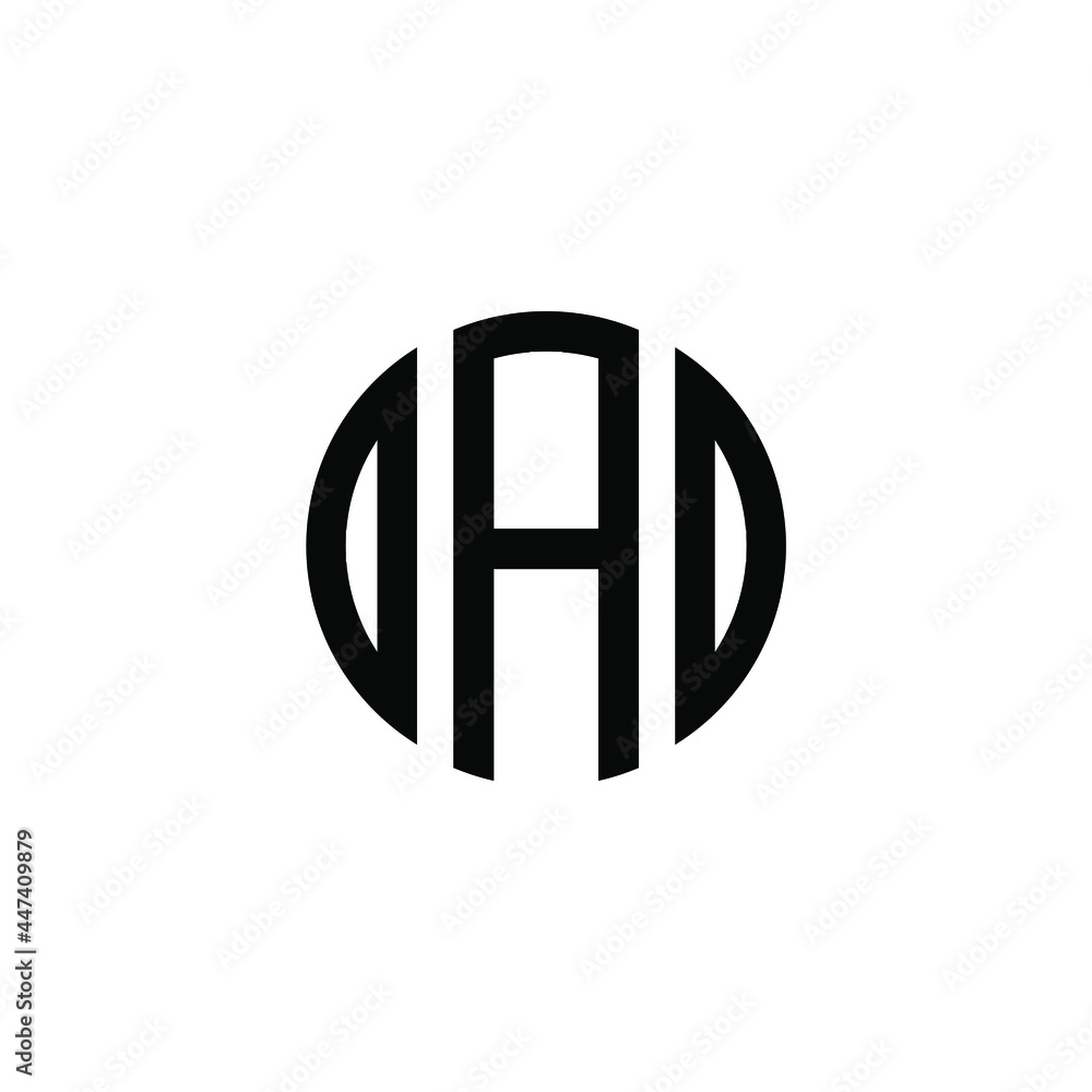 DAO letter logo design. DAO letter in circle shape. DAO Creative three ...