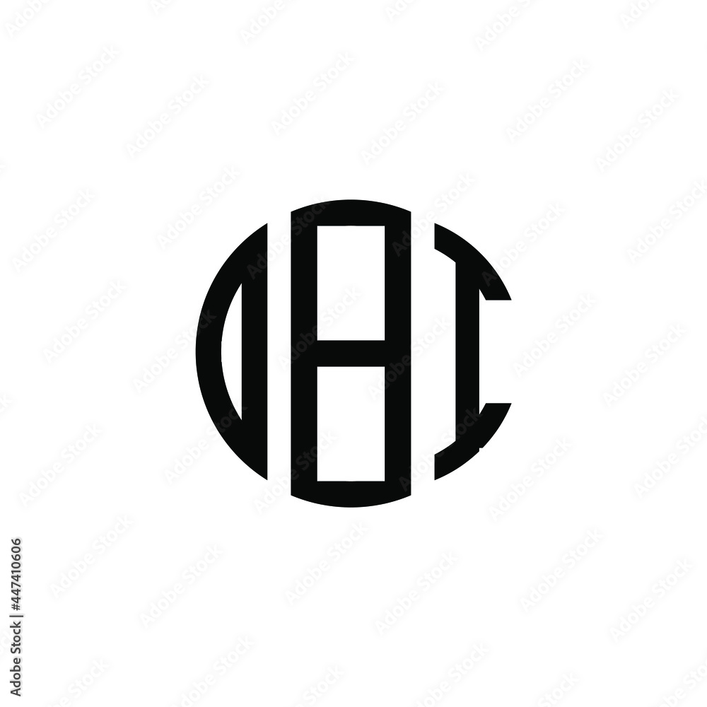 DBI letter logo design. DBI letter in circle shape. DBI Creative three ...