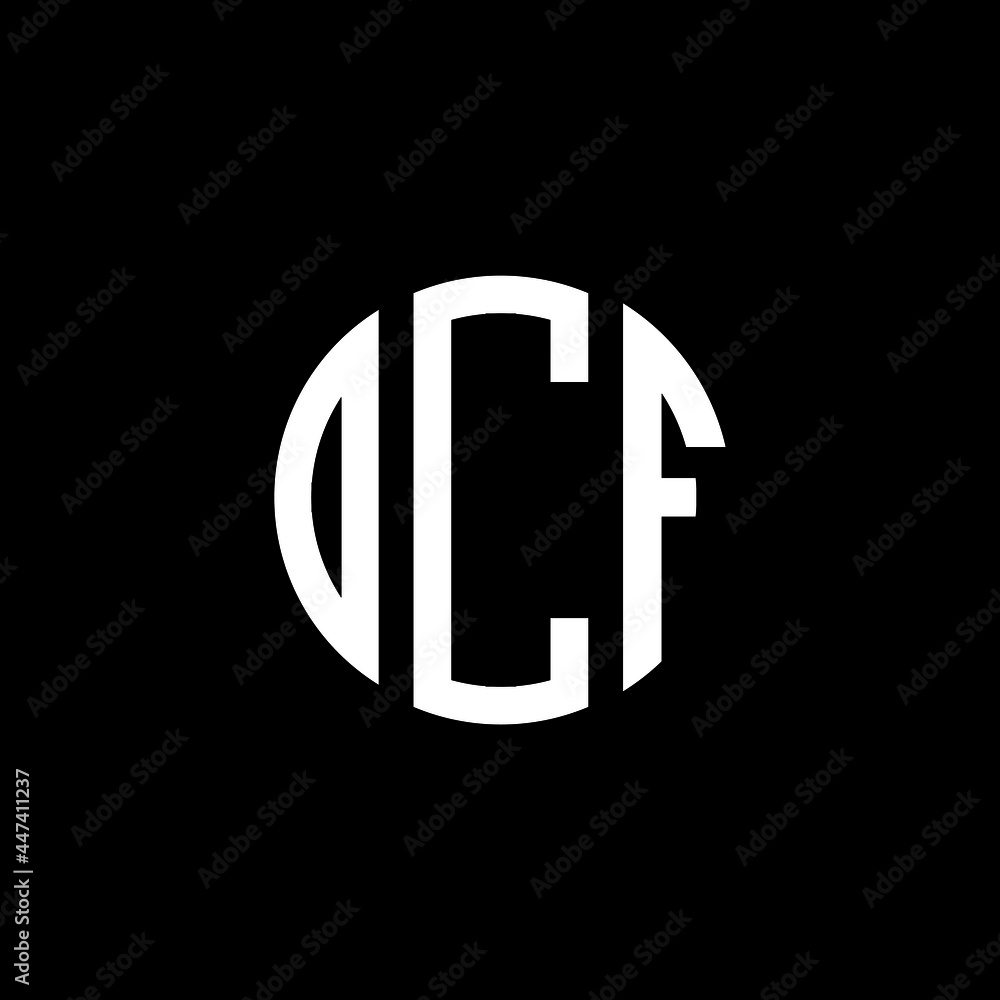 DCF letter logo design. DCF letter in circle shape. DCF Creative three ...