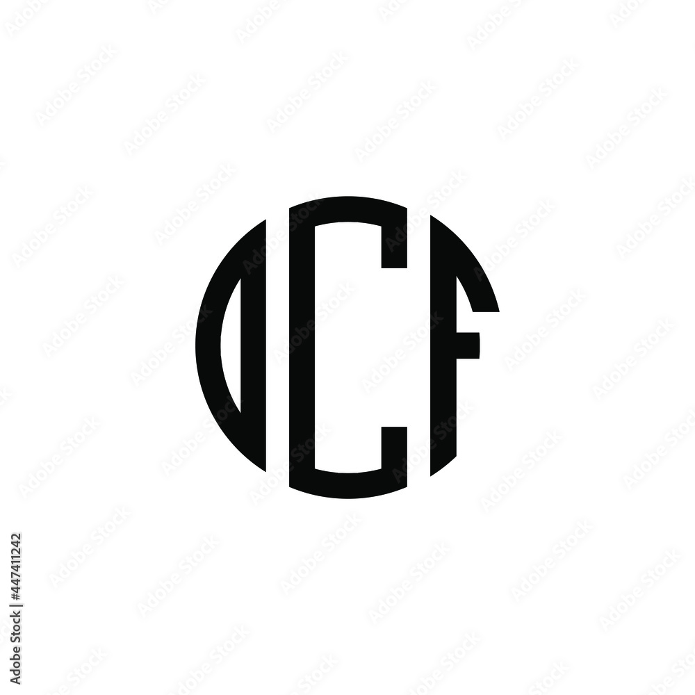 DCF letter logo design. DCF letter in circle shape. DCF Creative three ...