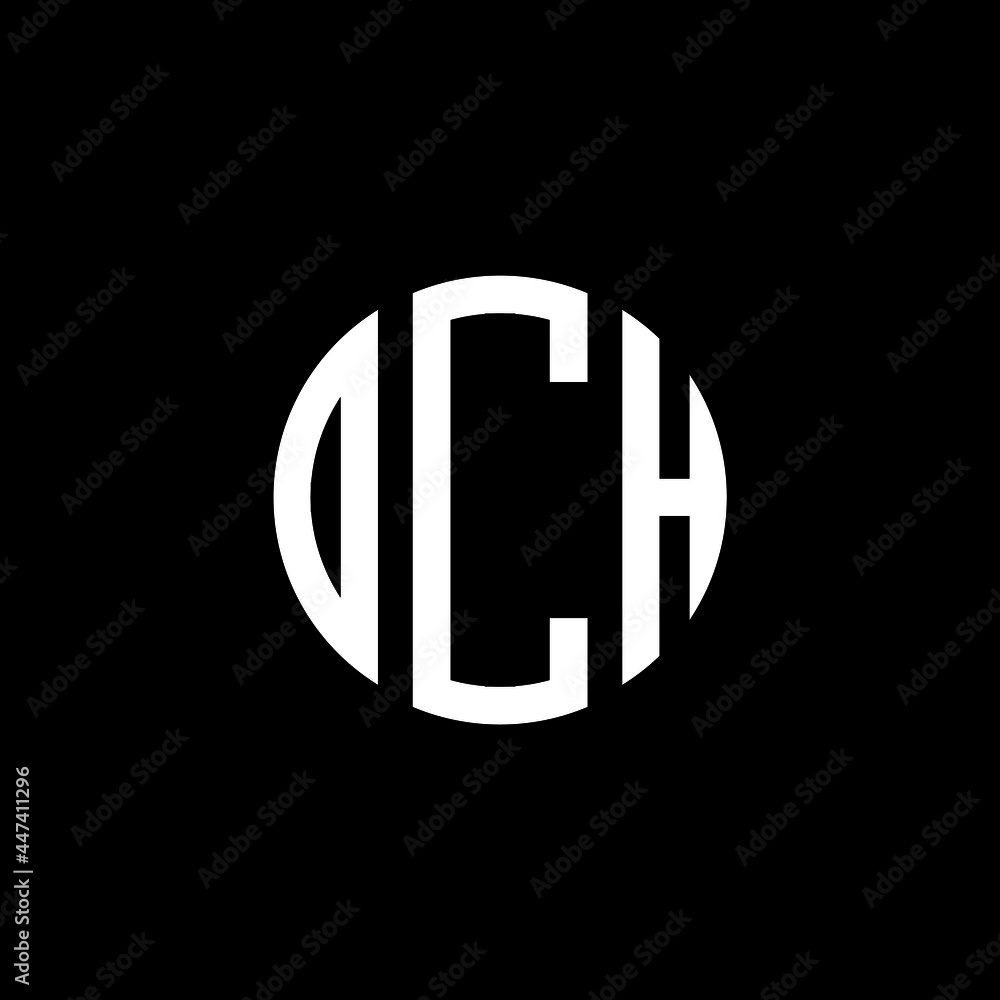 DCH letter logo design. DCH letter in circle shape. DCH Creative three ...