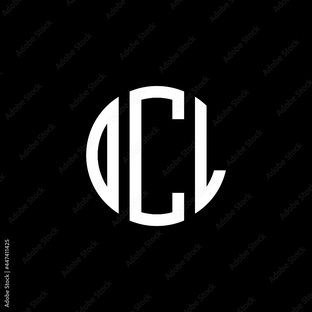 DCL letter logo design. DCL letter in circle shape. DCL Creative three ...