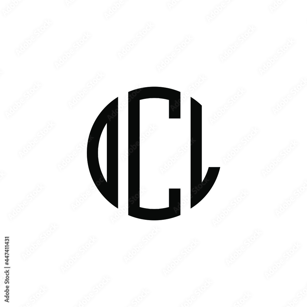 DCL letter logo design. DCL letter in circle shape. DCL Creative three ...