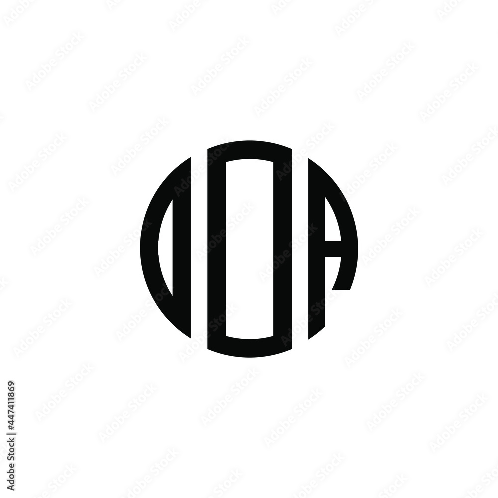 DDA letter logo design. DDA letter in circle shape. DDA Creative three ...