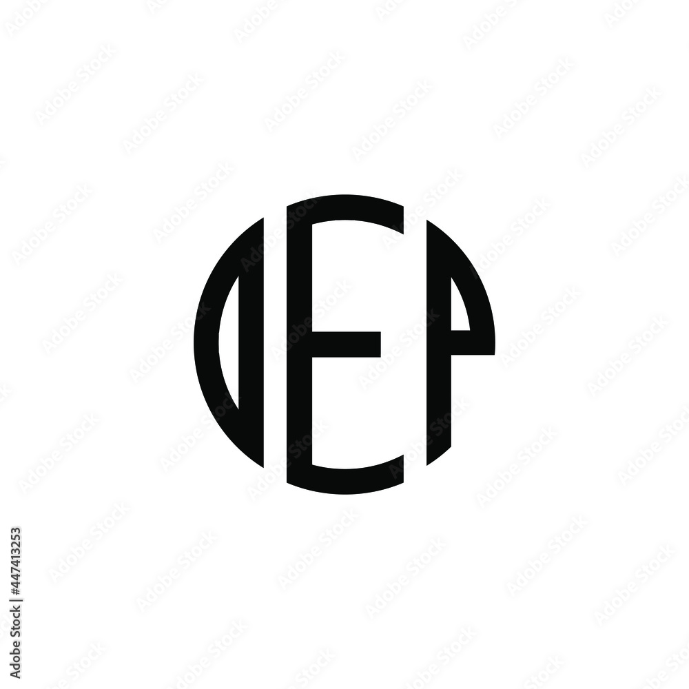 DEP letter logo design. DEP letter in circle shape. DEP Creative three ...