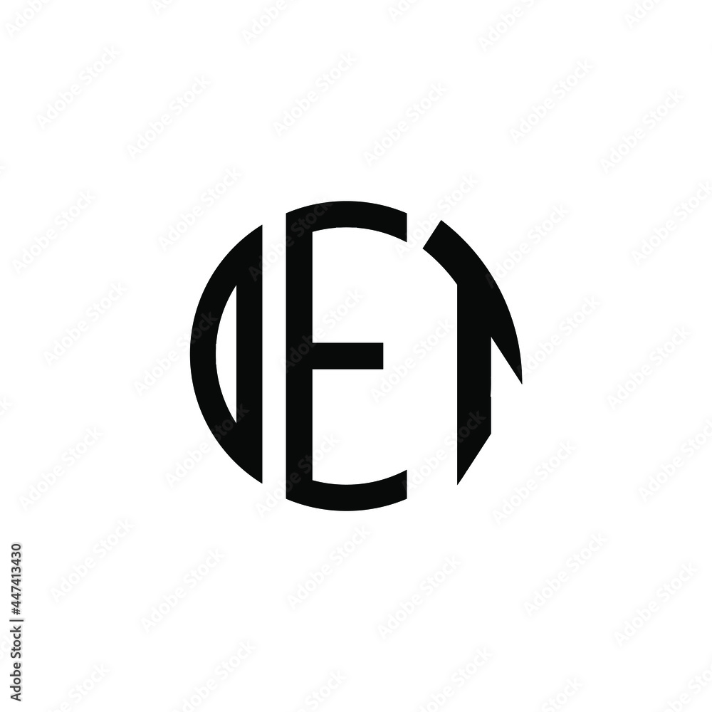 DET letter logo design. DET letter in circle shape. DET Creative three ...