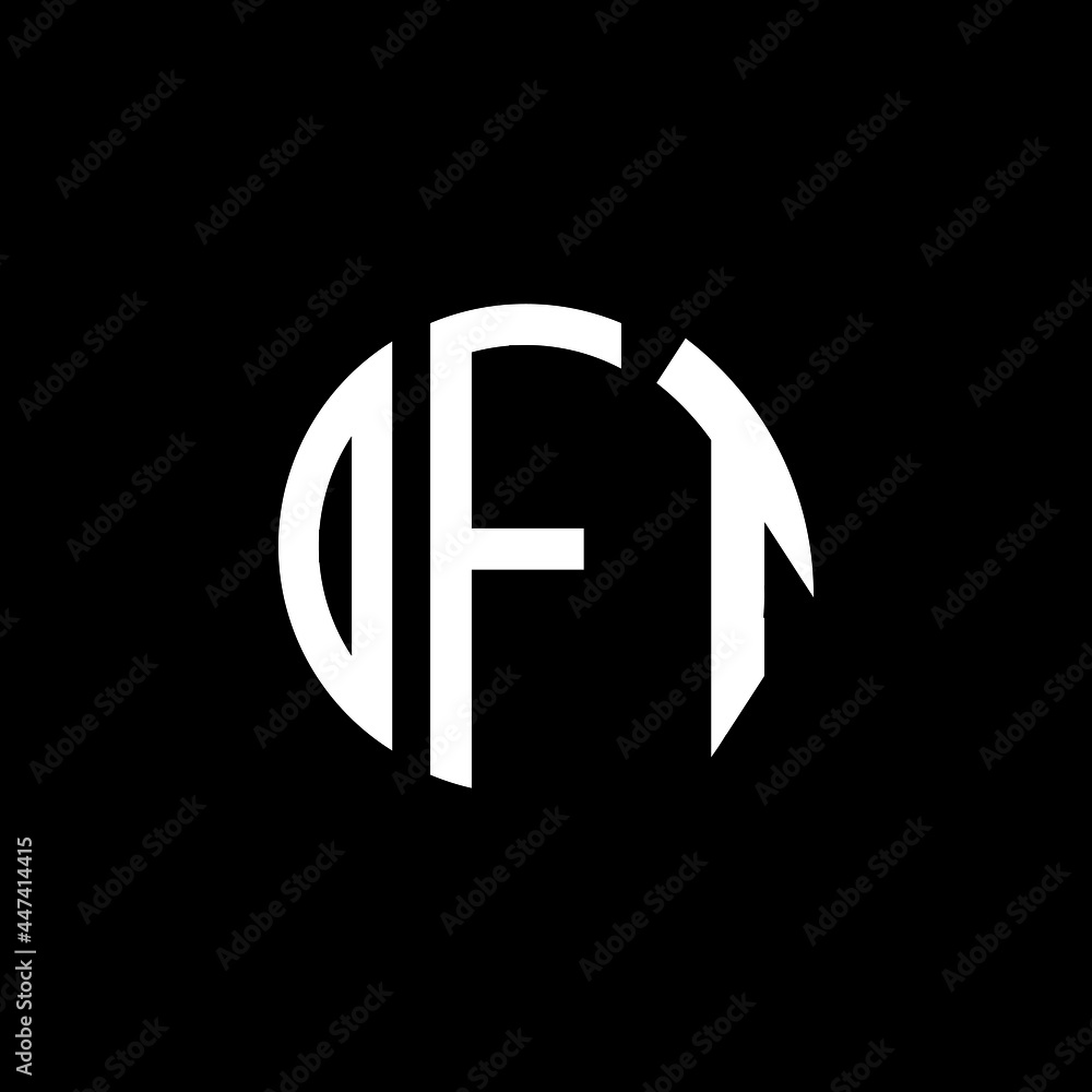 DFT letter logo design. DFT letter in circle shape. DFT Creative three ...