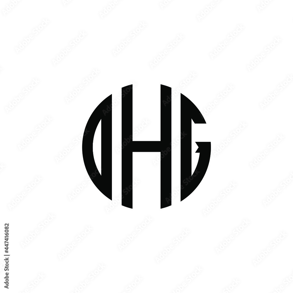 DHG letter logo design. DHG letter in circle shape. DHG Creative three ...
