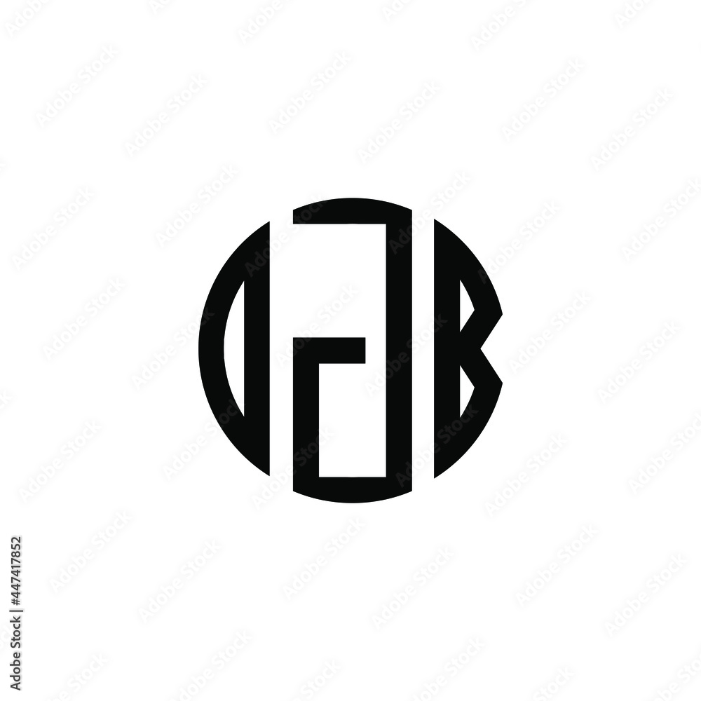 DJB letter logo design. DJB letter in circle shape. DJB Creative three ...