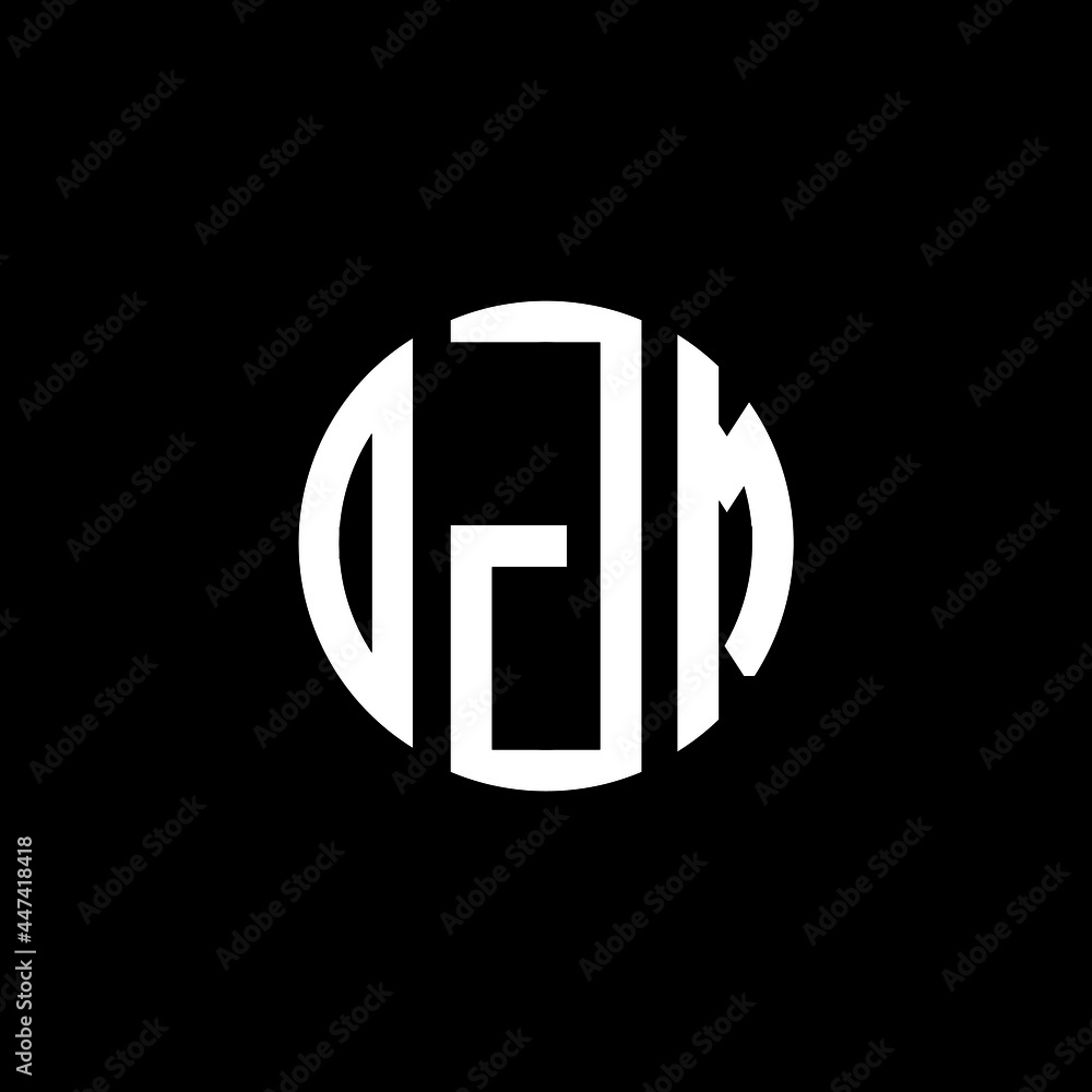 DJM letter logo design. DJM letter in circle shape. DJM Creative three ...