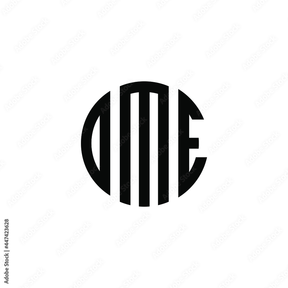 DME letter logo design. DME letter in circle shape. DME Creative three ...
