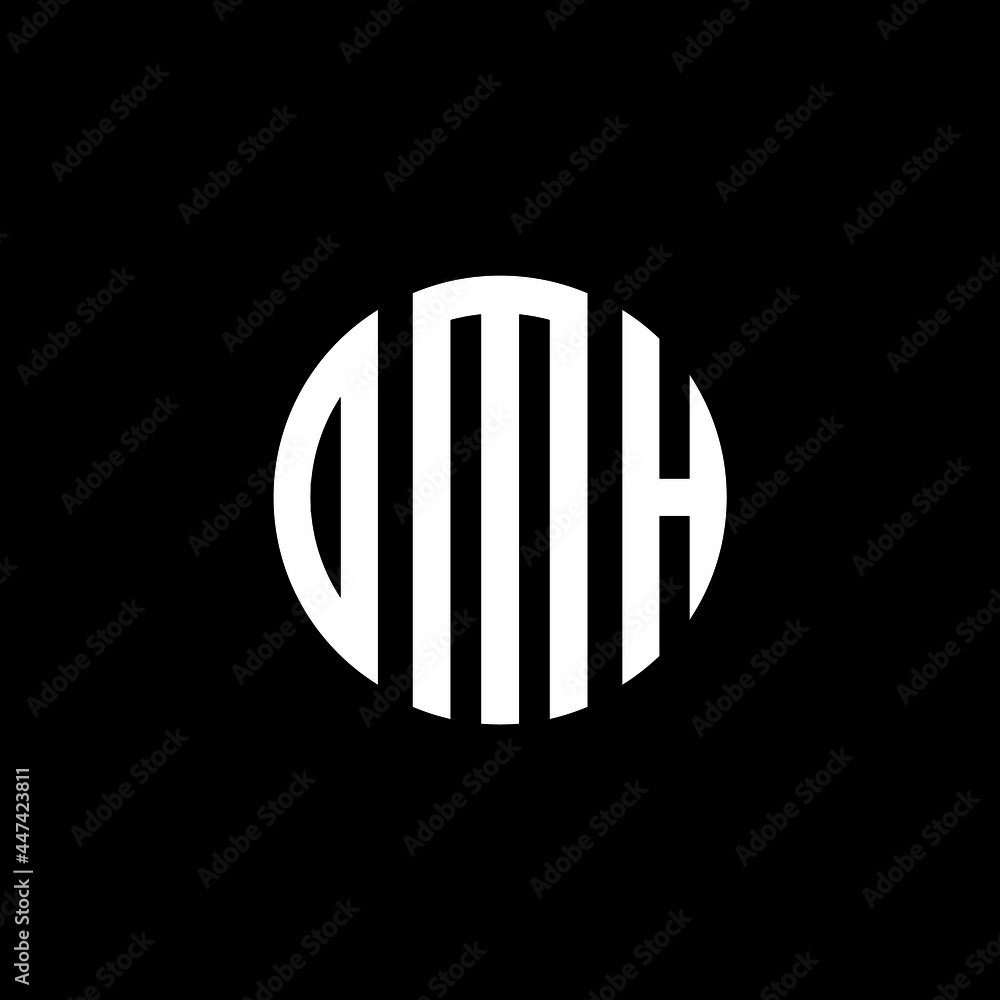 DMH letter logo design. DMH letter in circle shape. DMH Creative three ...