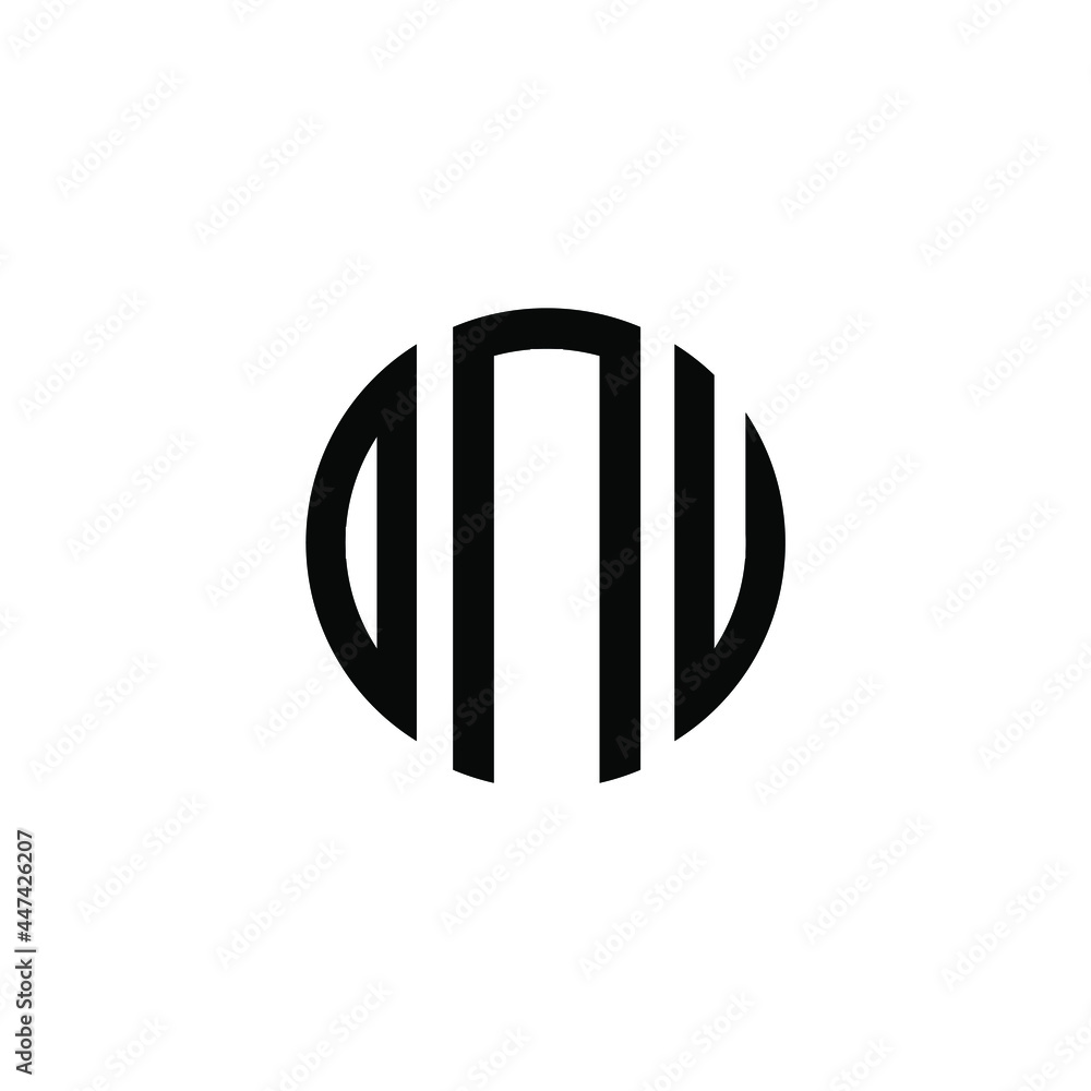 DNV letter logo design. DNV letter in circle shape. DNV Creative three ...