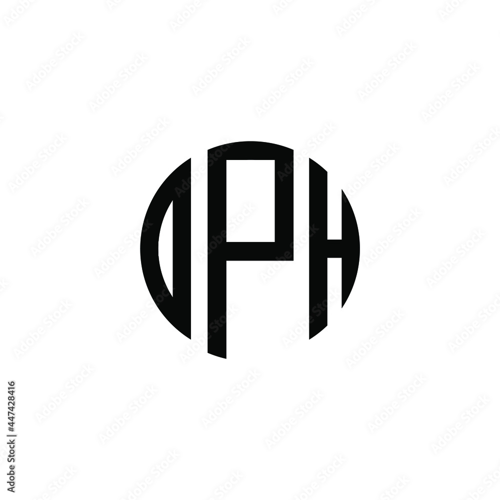 DPH letter logo design. DPH letter in circle shape. DPH Creative three ...