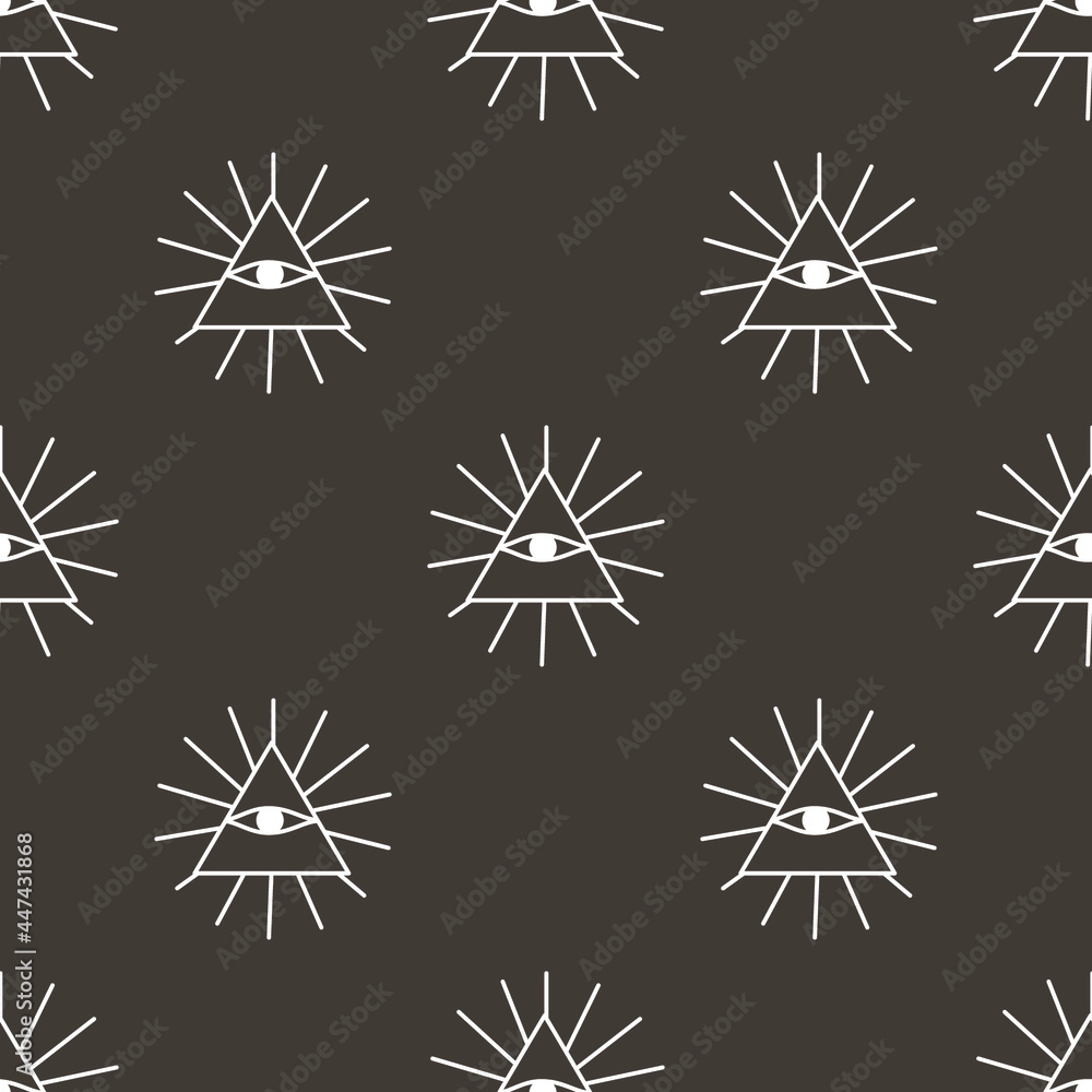 Ancient mystic Egyptian symbol. Isolated editable icon. Conspiracy ...