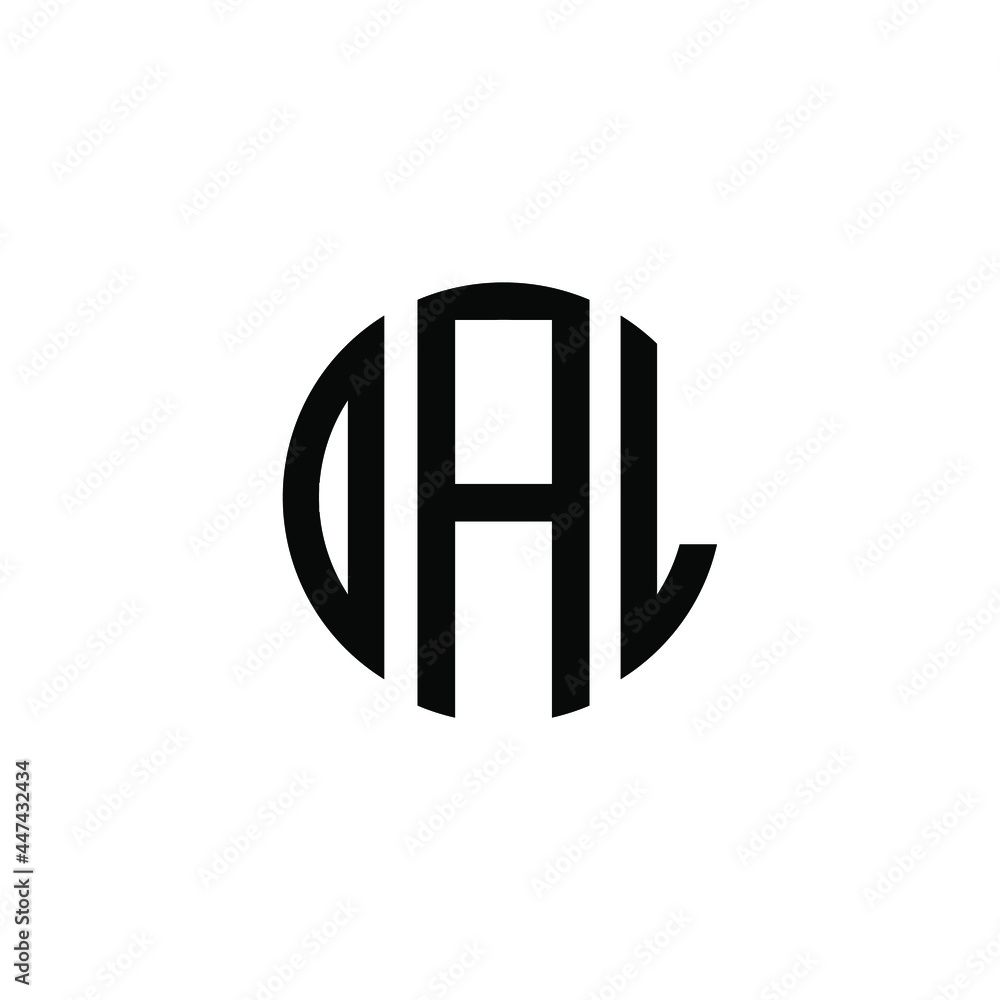 DRL letter logo design. DRL letter in circle shape. DRL Creative three ...