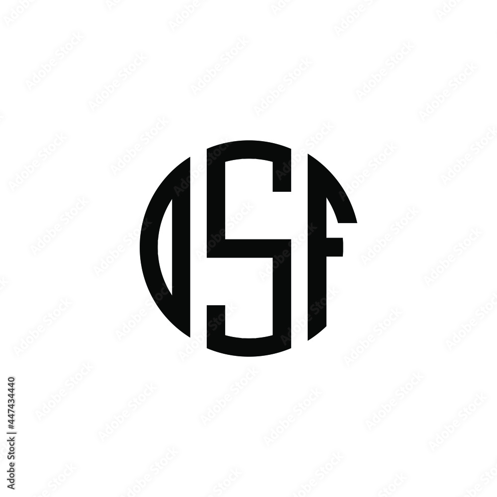 DSF letter logo design. DSF letter in circle shape. DSF Creative three ...